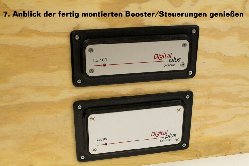 Frontplatten Halterung für Lenz Zentrale/Verstärker LZV200 LV103 uvm ...